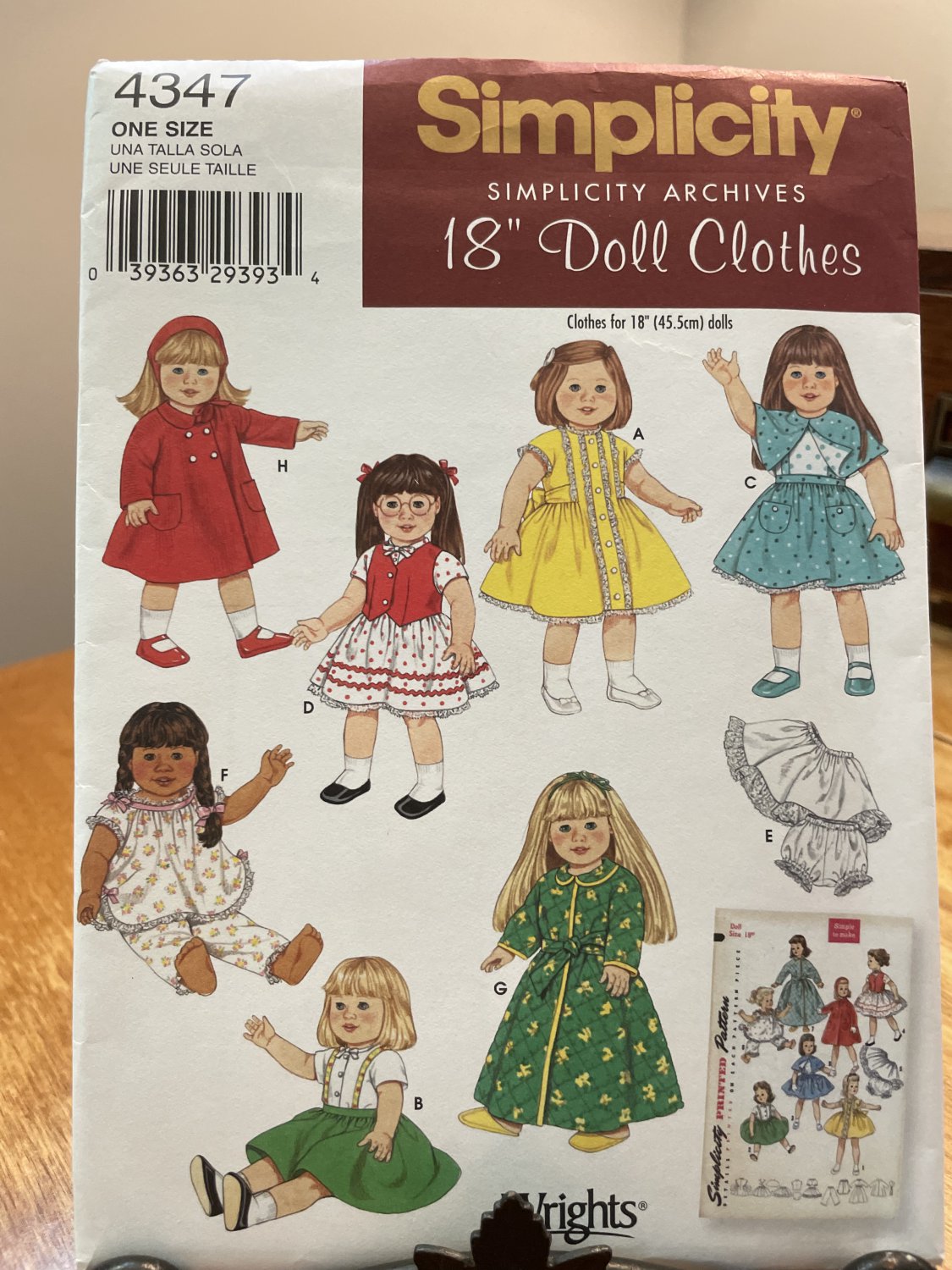 18" Doll Clothes Wardrobe Sewing Pattern Simplicity 4347 Simplicity ...