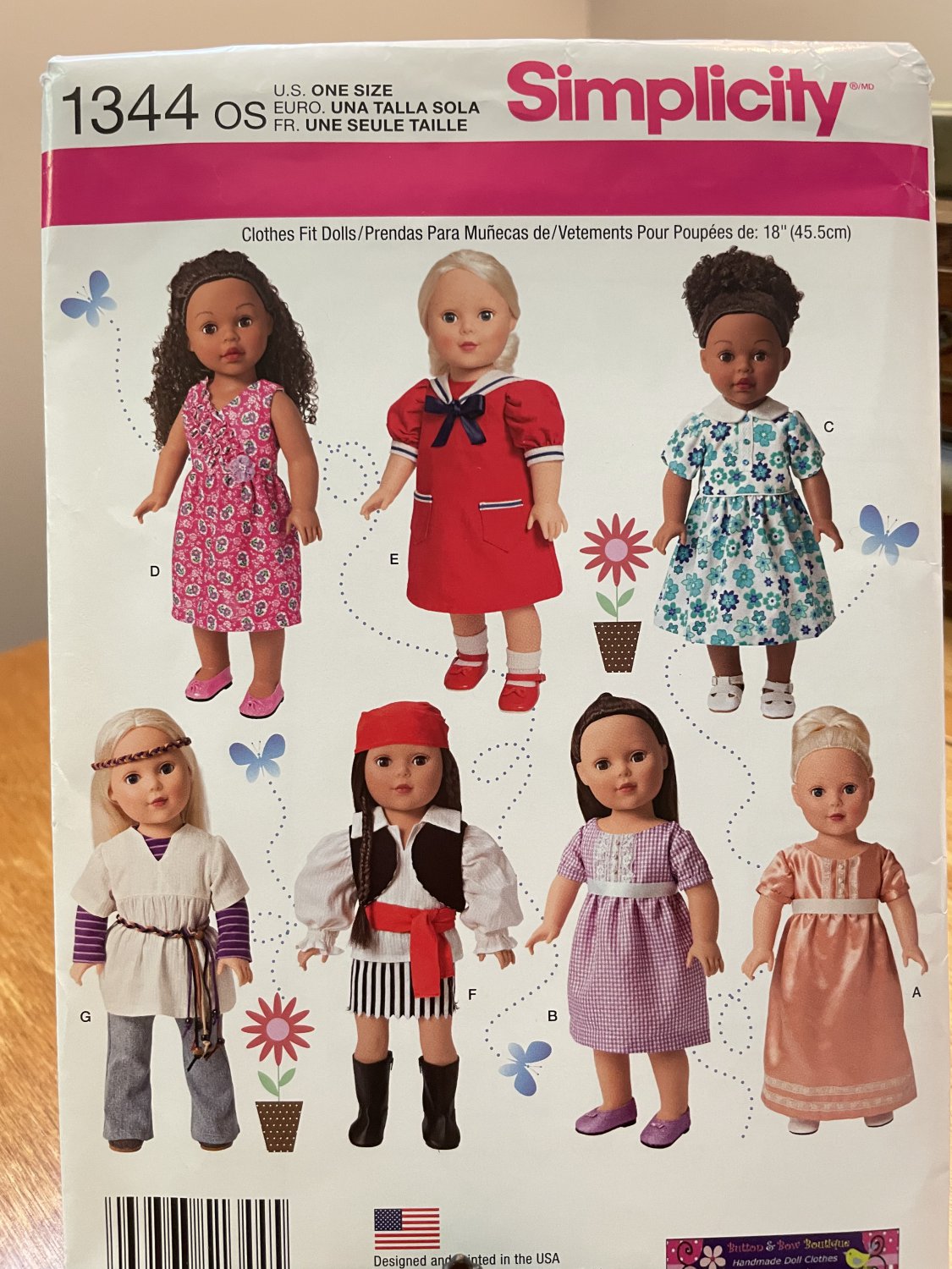 18" Doll Clothes Wardrobe Sewing Pattern Simplicity 1344