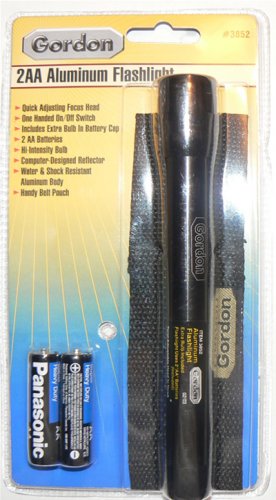 Gordon 2AA Aluminum Adjustable Beam Flashlight w/Belt Pouch - NIP ...