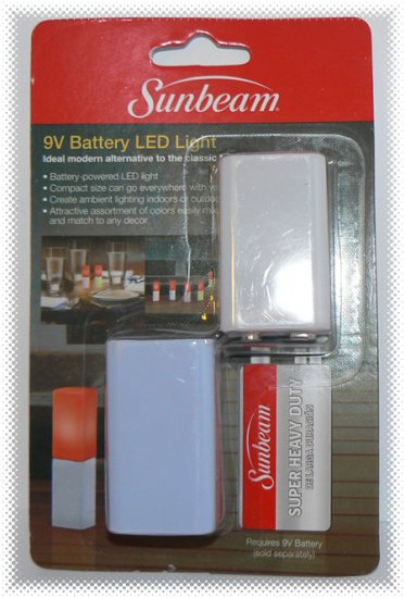 Sunbeam 9V Battery LED Light - Blue - NIP & FREE SHIPPING