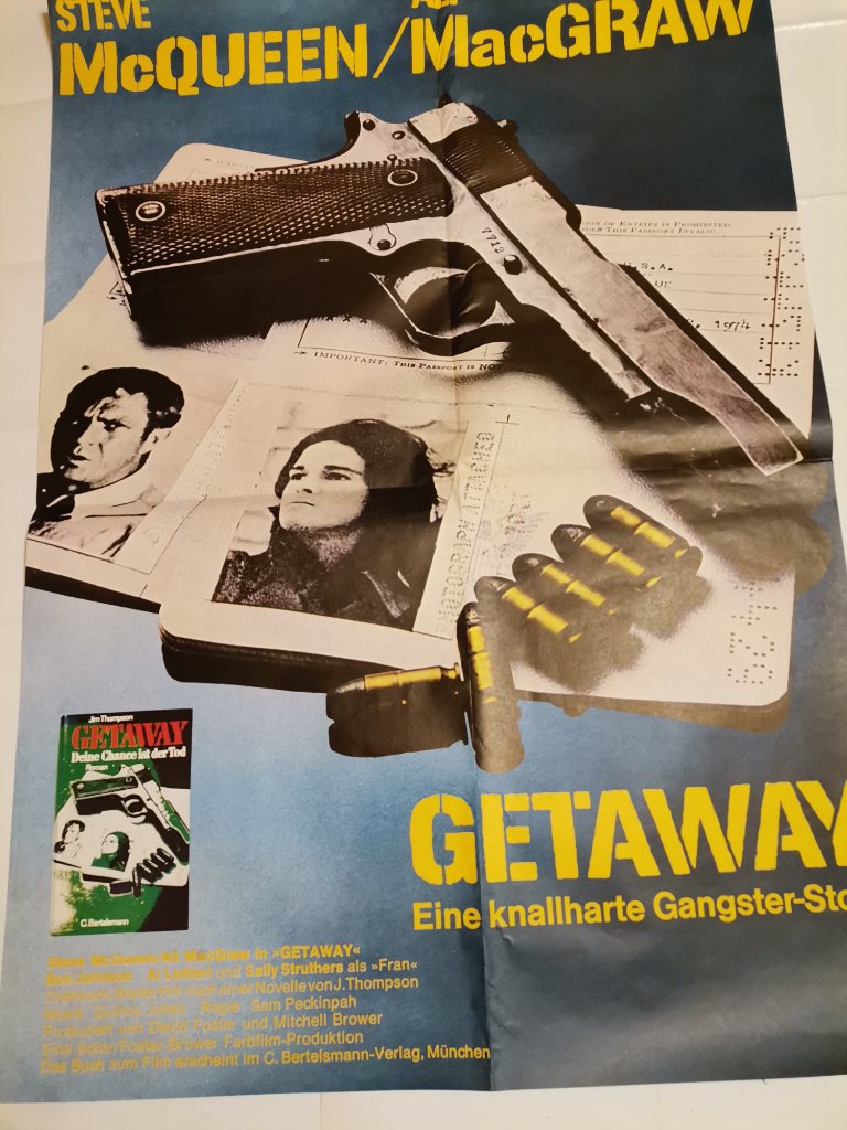 Getaway, Steve McQueen, Cinema Poster 1972 + Ali MacGraw Signed ...