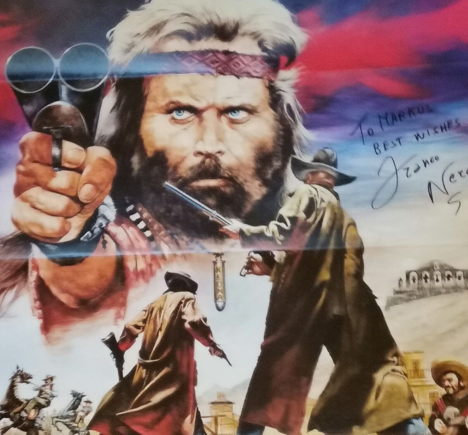 Keoma, Movie Poster, 1976, Franco Nero Original Hand Signed on Poster