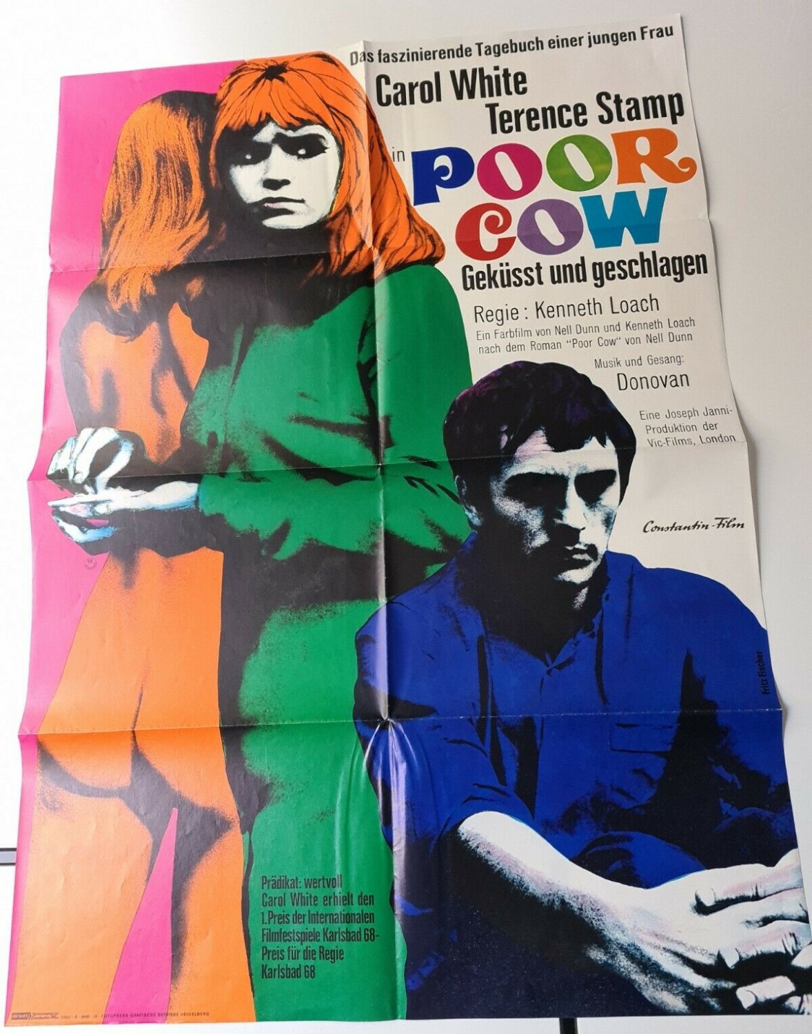 Poor Cow Movie Poster 1967, + Terence Stamp, Signed Autograph Photo