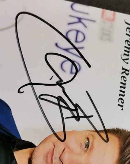 Jeremy Renner, Signed Autograph Photo