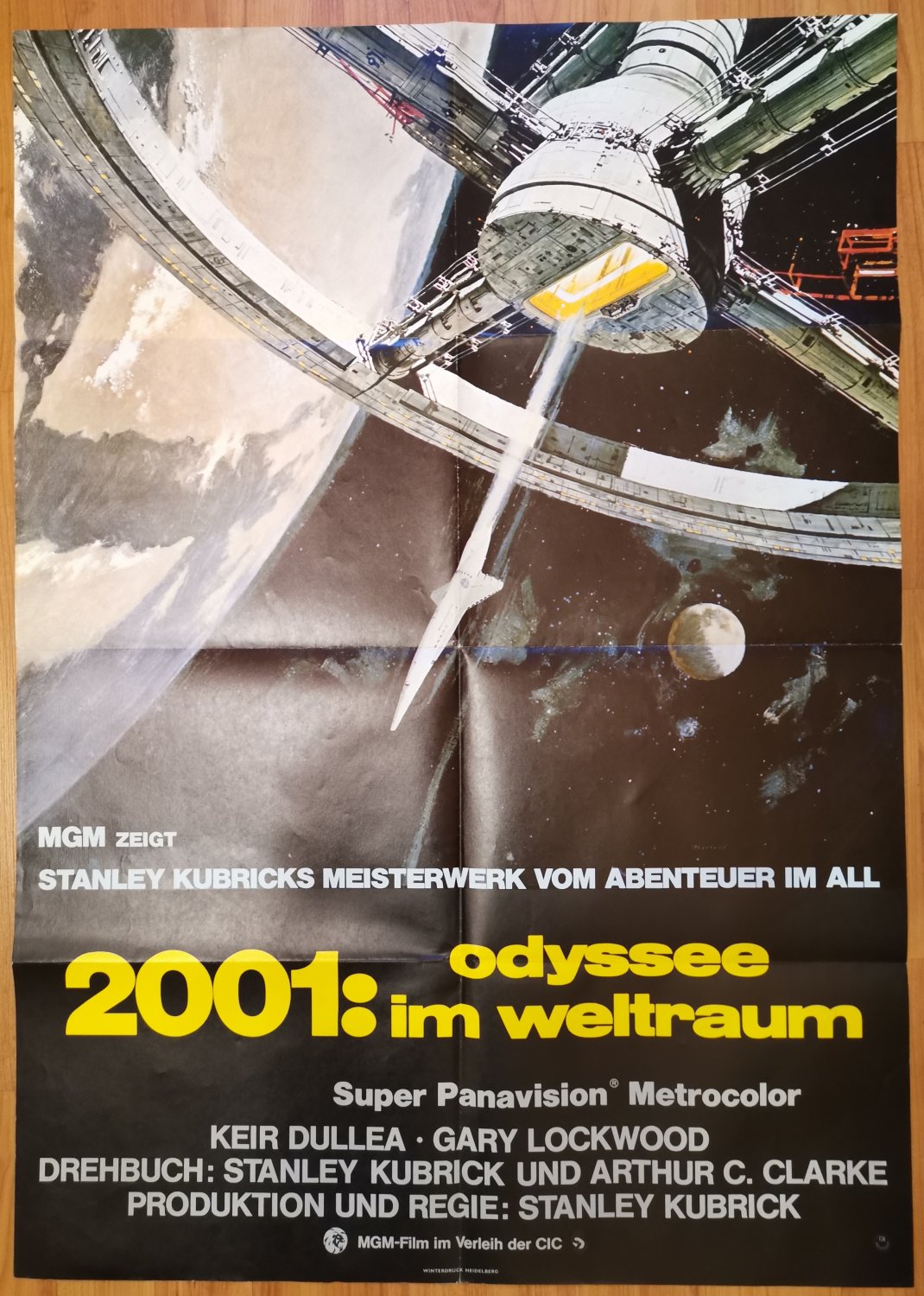 2001: A Space Odyssey, Movie Poster 1976 + Keir Dullea Autograph 10x8