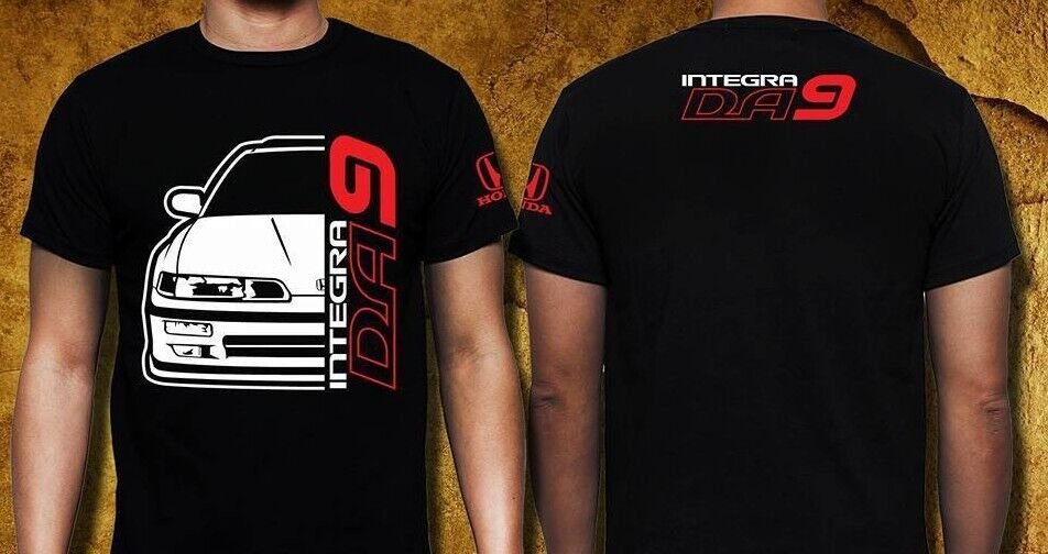 Integra DA9 Motorsport JDM Car Black Heavy Size S-3XL Cotton T-shirt
