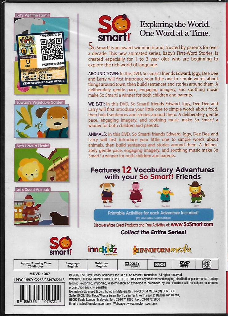 So Smart Baby First Word Stories DVD Around Town We Eat Animals ...