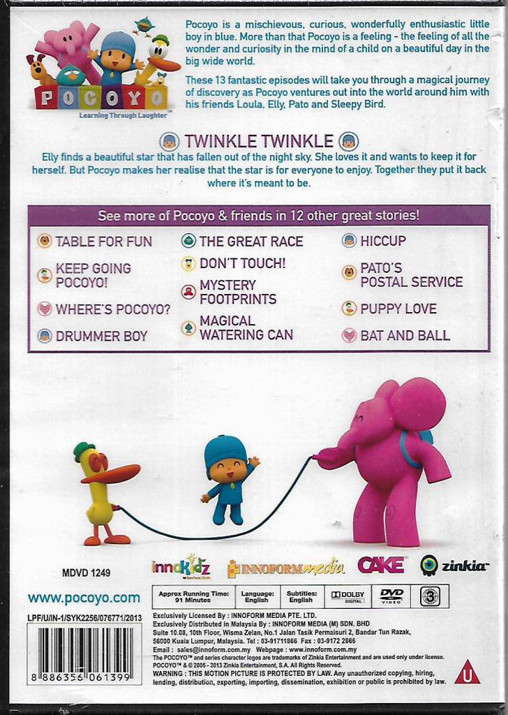 Pocoyo Learning Through Laughter DVD Series 1 Twinkle Twinkle + 12 Episodes Pocoyo Learning Through Laughter DVD Series 1 Twinkle Twinkle + 12 Episodes