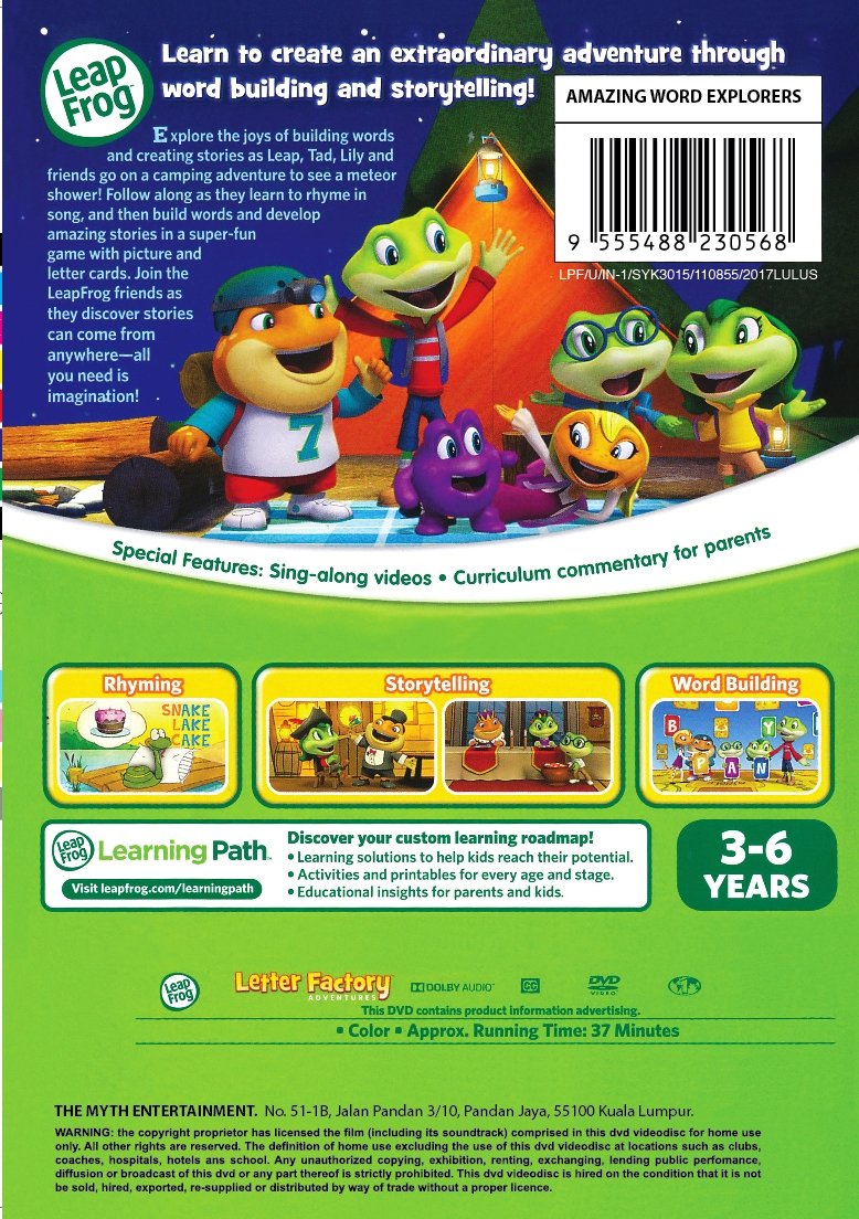 Leap Frog DVD Letter Factory Adventures Amazing Word Explorers Word ...