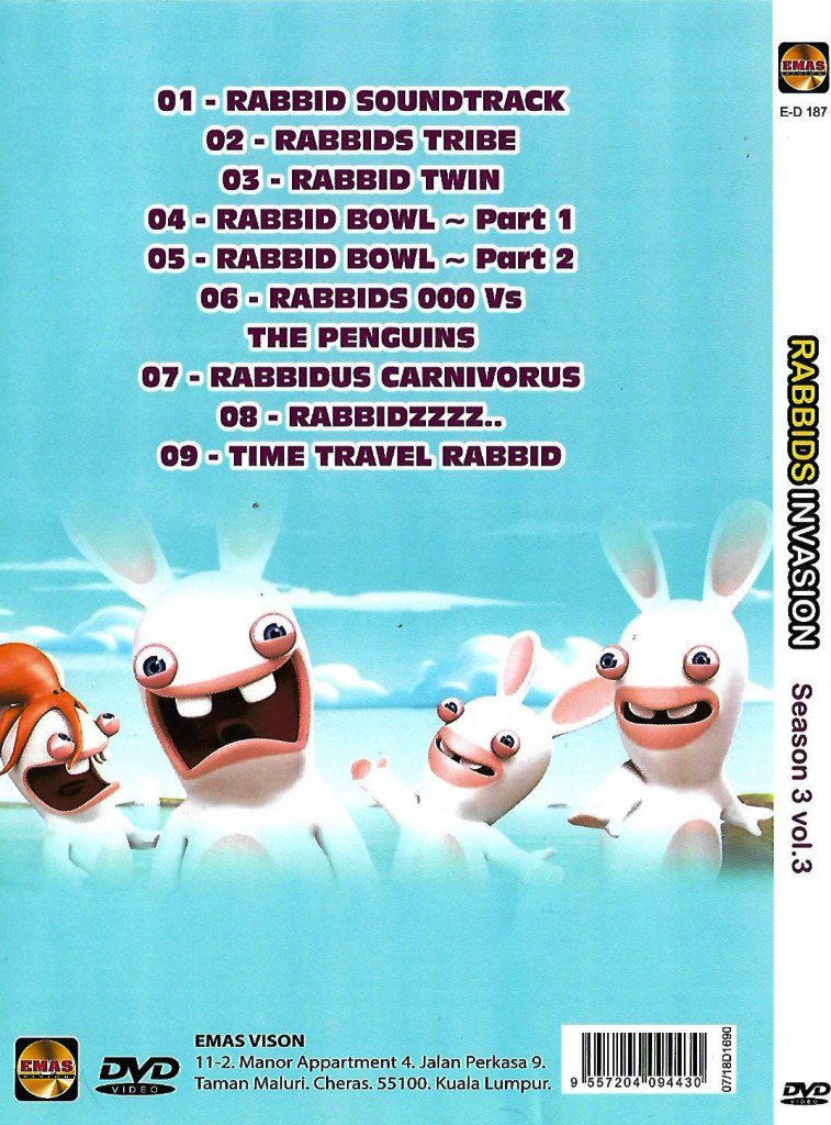 Rabbids Invasion Season 3 Vol.3 DVD French Computer-Animated Children ...
