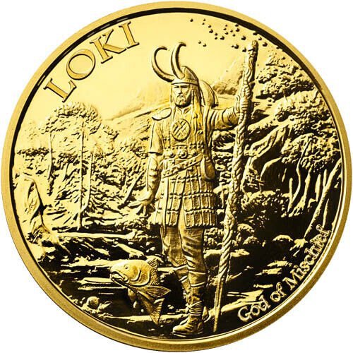 Norse LOKI God Of MISCHIEF valkyrie horse GOLD PLATED 1 oz .999 silver ...