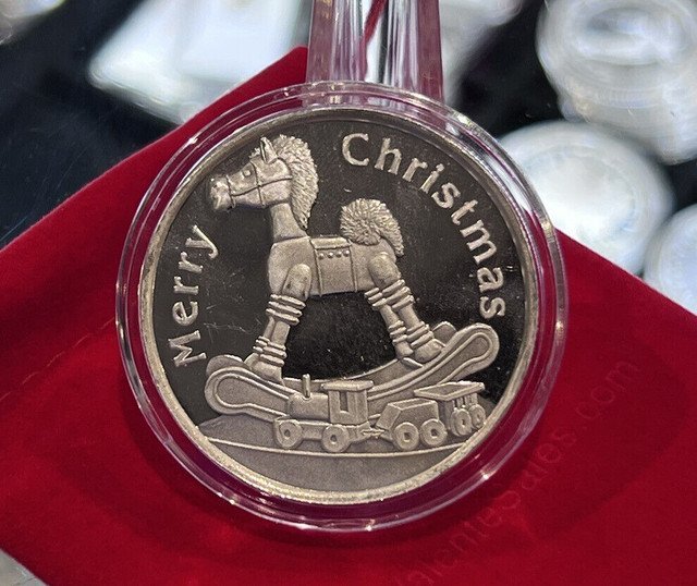 Rocking Horse Merry Christmas Jesus Christ is born 1 oz .999 silver 1 ...