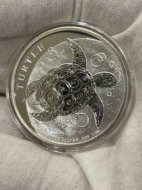 2021 $2 Niue 1 oz Silver Hawksbill Turtle 1 US Coin BU IN A CAPSULE