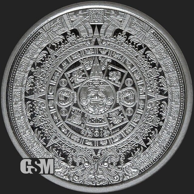 Aztec Mayan Calendar 1/4 Troy Oz Fine .999 Silver GSM 1 US Coin