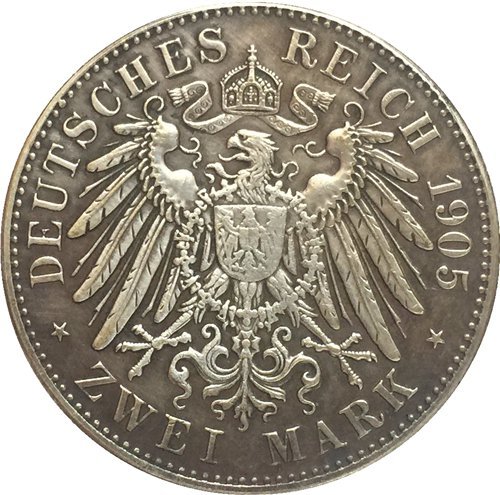 German 1905 2 Mark coin copy 28MM