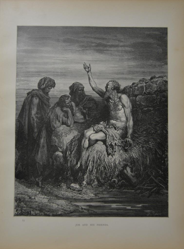 Gustave Dore Job and his Friends Christianity Art Print Antique ...