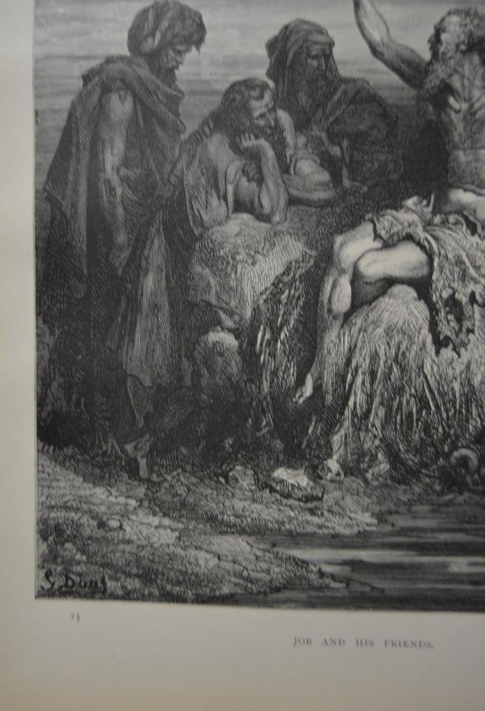 Gustave Dore Job and his Friends Christianity Art Print Antique ...