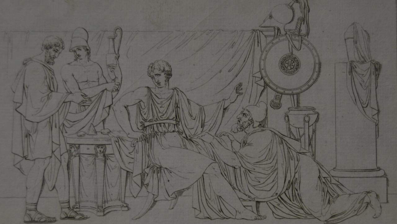 Ancient Greek Mythology Art Engraving Antique 1820's King Priam and ...