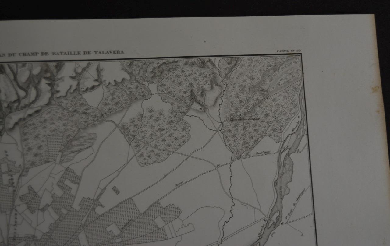 Antique 1850's Map Talavera Spain Large 11x17 Original Art Engraving