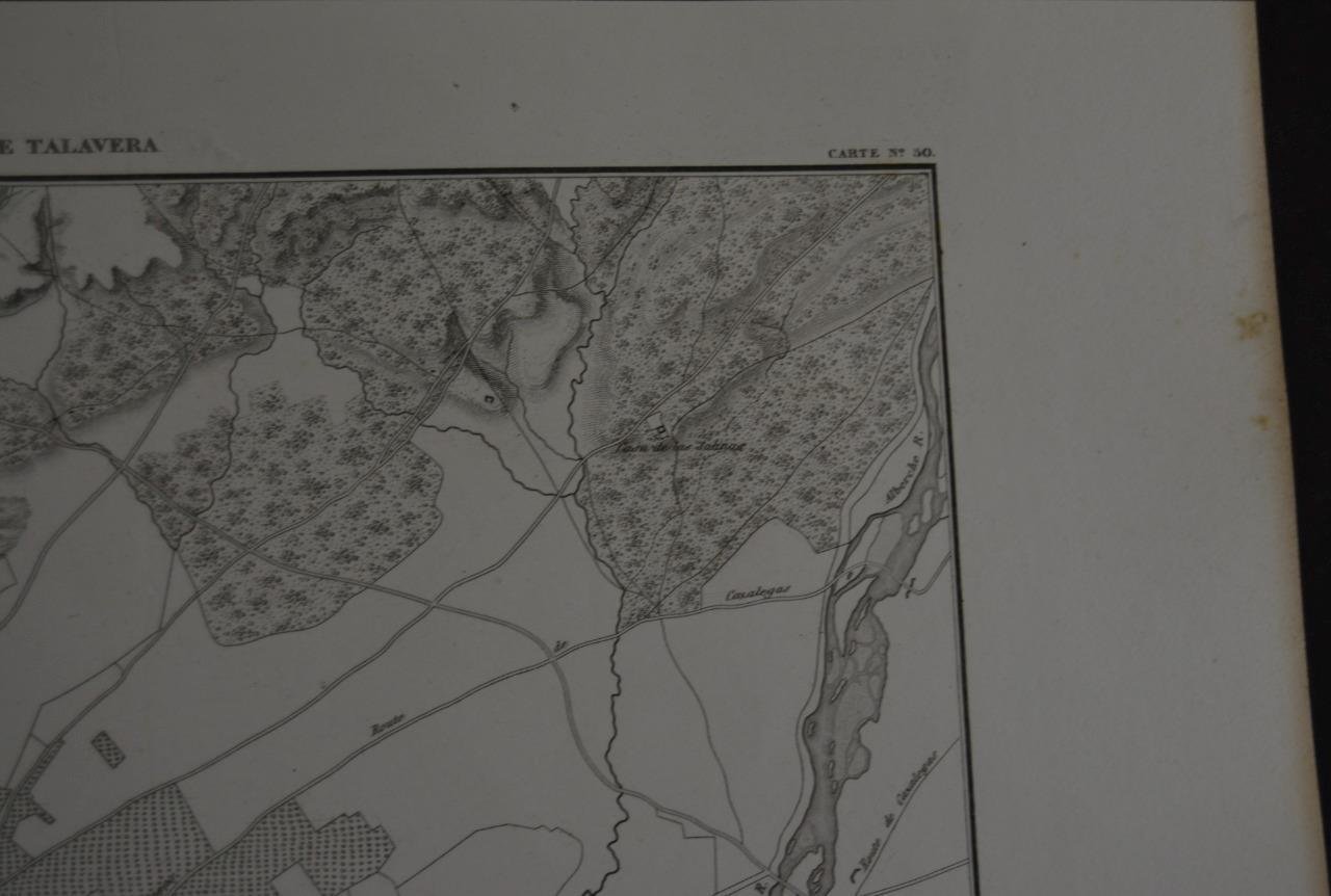 Antique 1850's Map Talavera Spain Large 11x17 Original Art Engraving