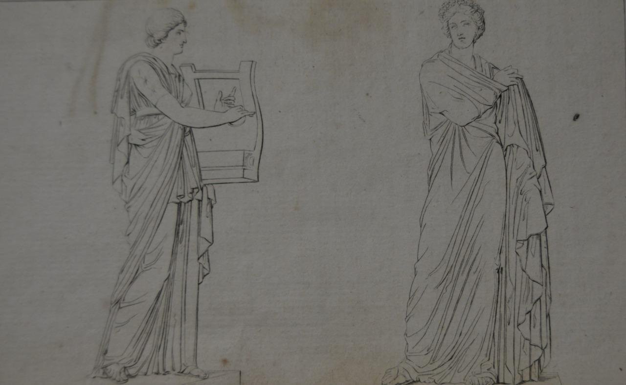 Ancient Greek Mythology Art Engraving Antique 1820's The Muses Original