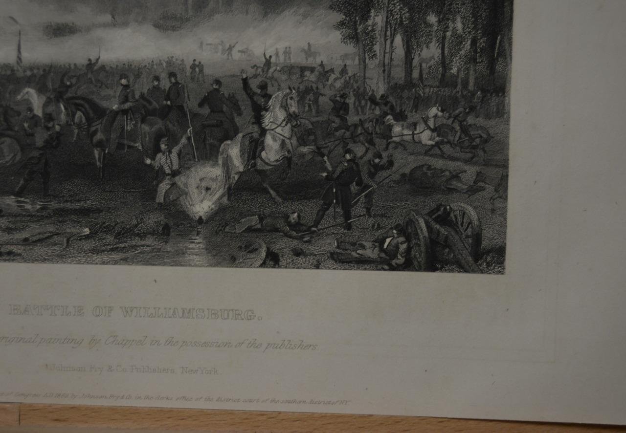Antique US Civil War Engraving Battle of Williamsburg Original 1863 Art ...