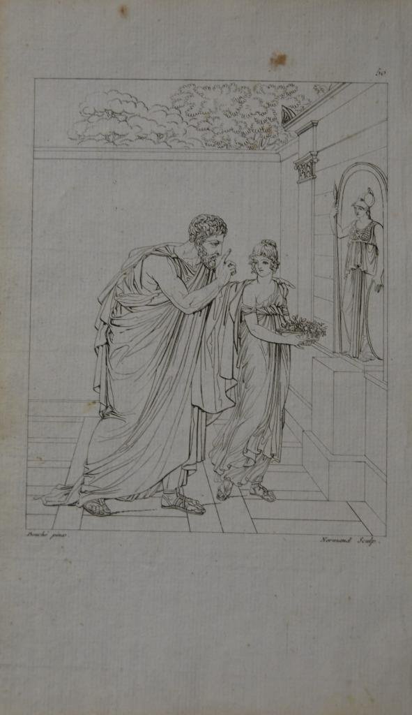 Ancient Greek Mythology Art Engraving Antique 1820's Cleobulus Sage of ...