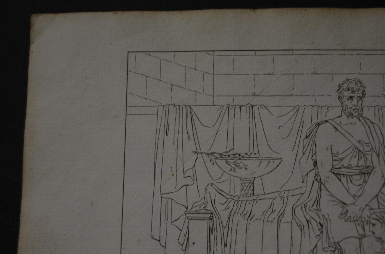 Ancient Greek Mythology Art Engraving Antique 1820's Marcus Sextus Original