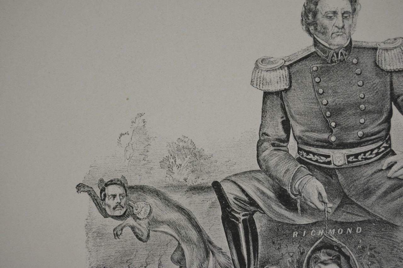 Antique Civil War Political Cartoon General Scott Jefferson Davis ...