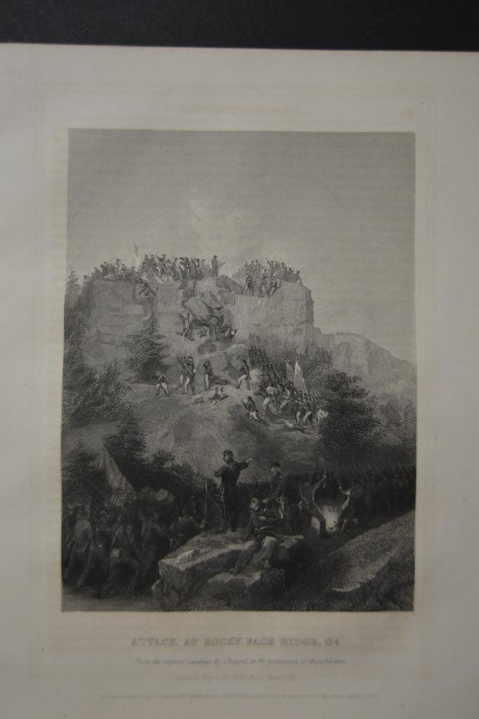 Antique Civil War Art Battle of Rocky Face Ridge Engraving Original ...