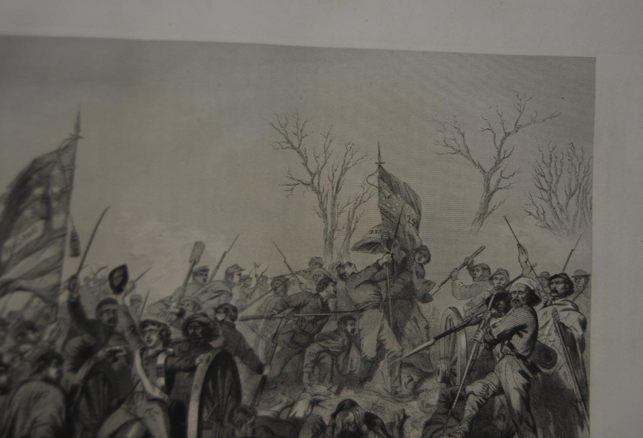 Antique US Civil War Engraving Battle at Murfresboro Original 1863 Art ...