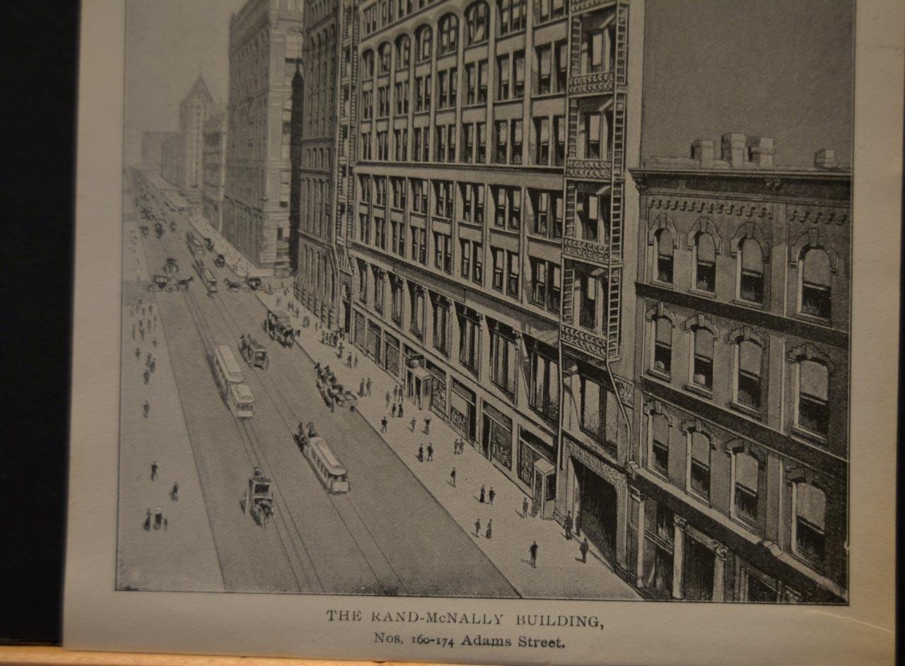 Chicago Downtown Rand McNally Building Rare Antique Print 1902