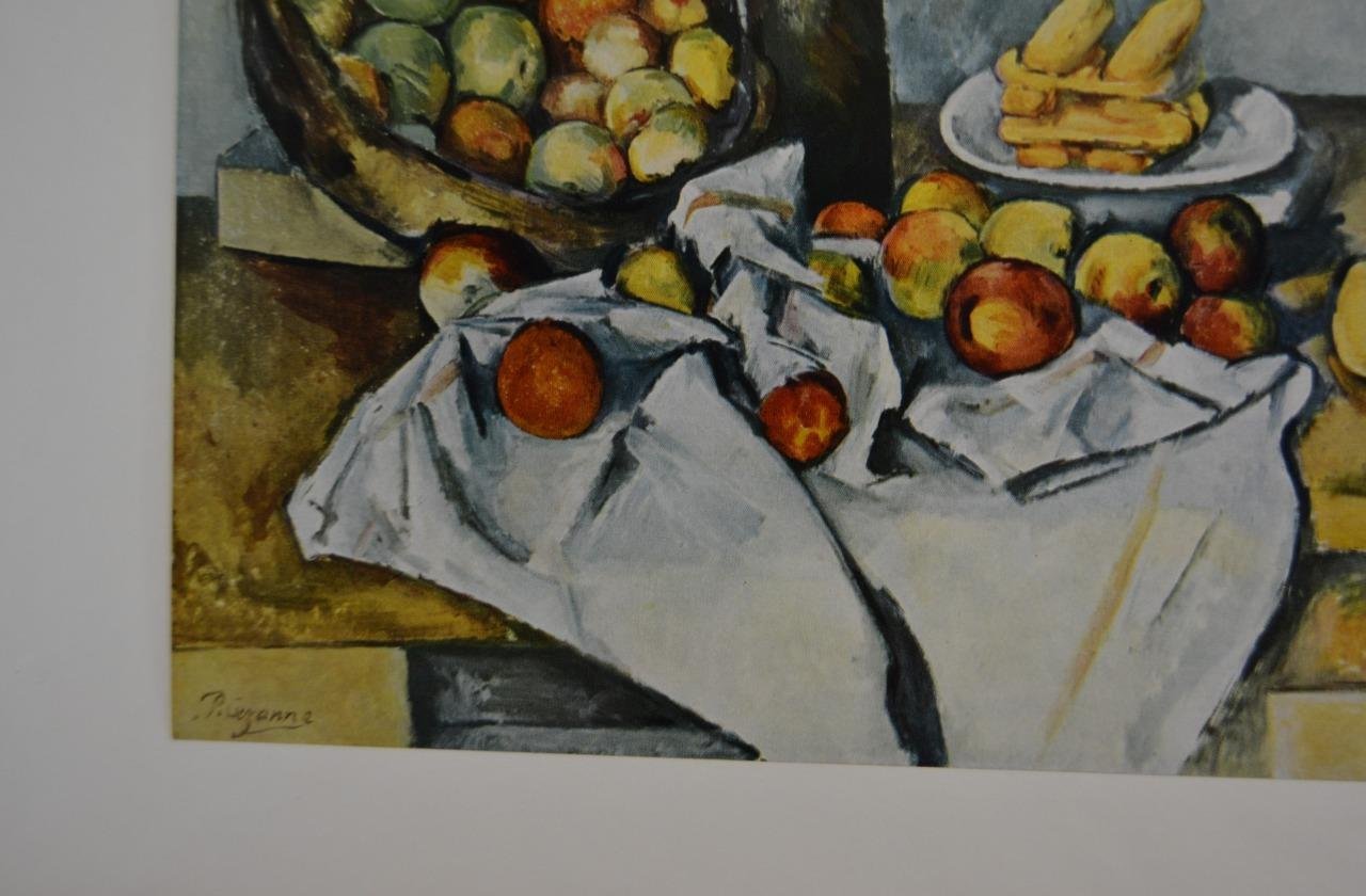 Vintage Paul Cezanne Still Life With Basket of Apples 1950's Art Print ...