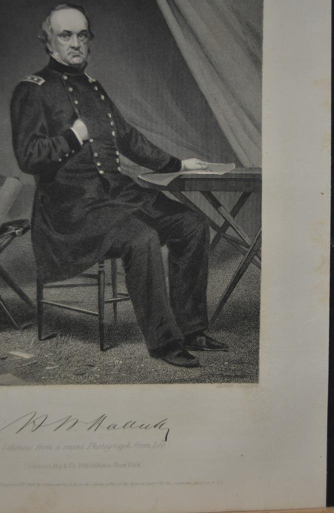 Antique US Civil War General Henry Halleck Engraving Original 1863 Art ...