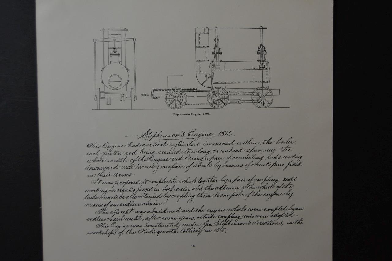 Antique Locomotive Train Art Print History Original Hedley's Engine 1815
