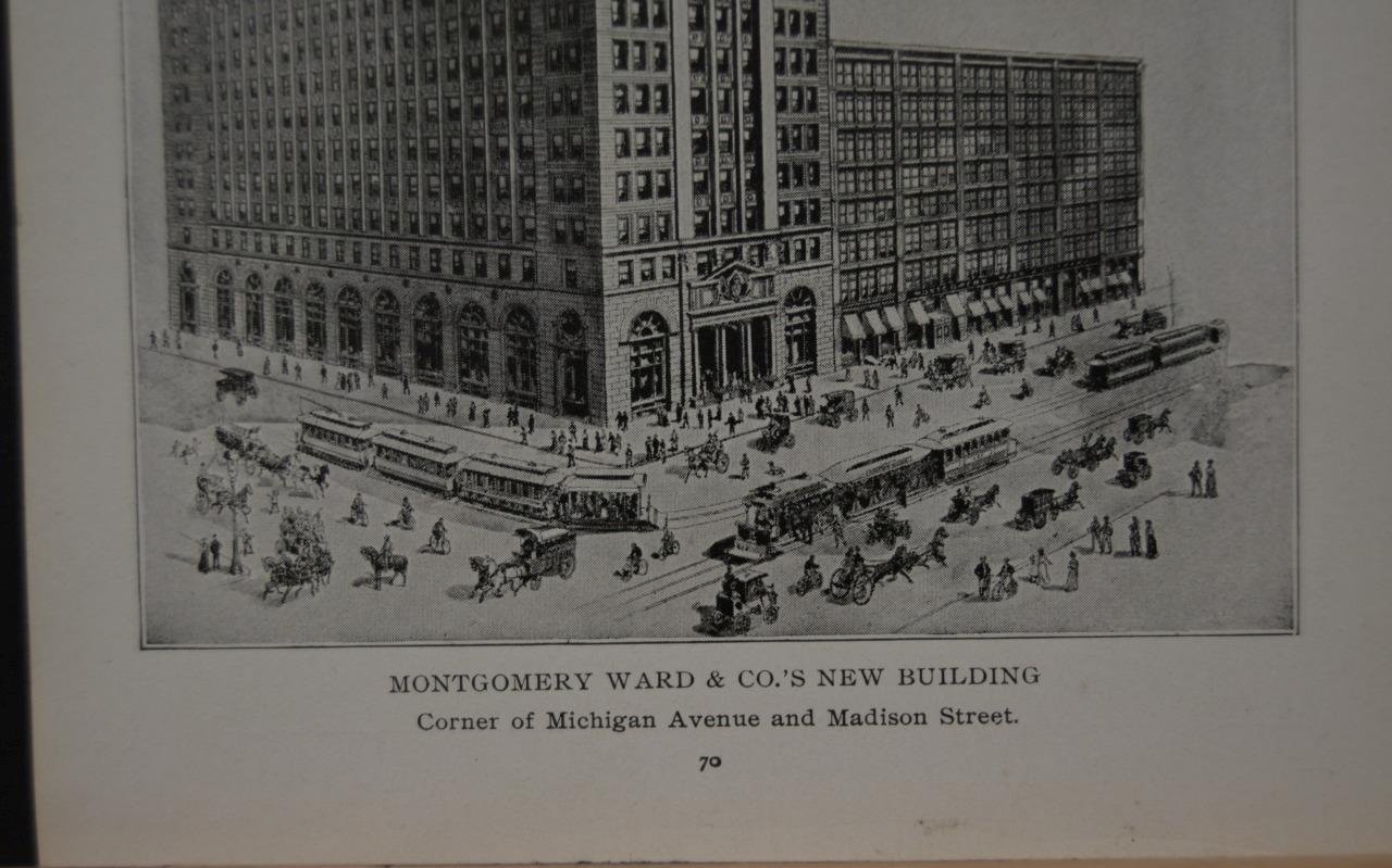 Chicago Downtown Montgomery Wards Architecture Antique Art 1902