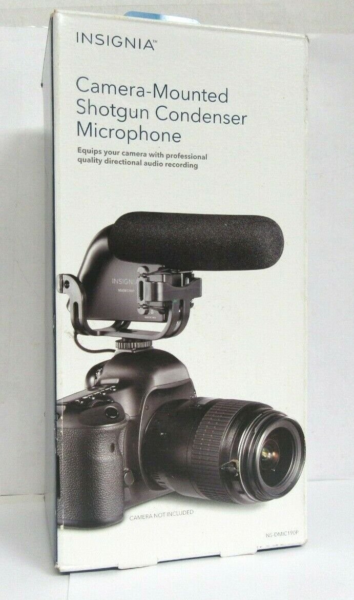 Insignia Camera-Mounted Shotgun Condenser Microphone NS-DMIC190P