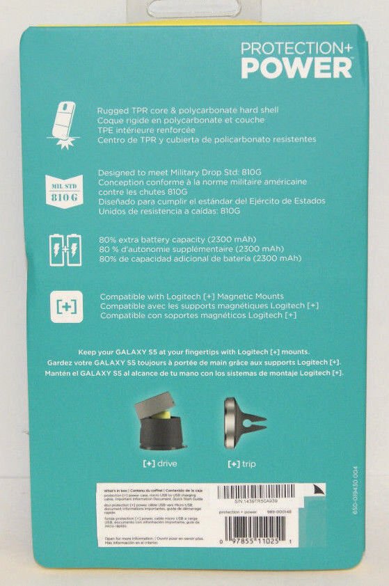 Logitech Protection [+] Power External Battery Case for Samsung Galaxy S5