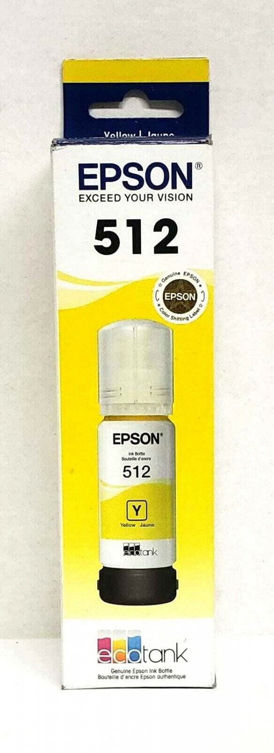 Genuine Epson 512 EcoTank Ink Bottles Yellow 08/2022