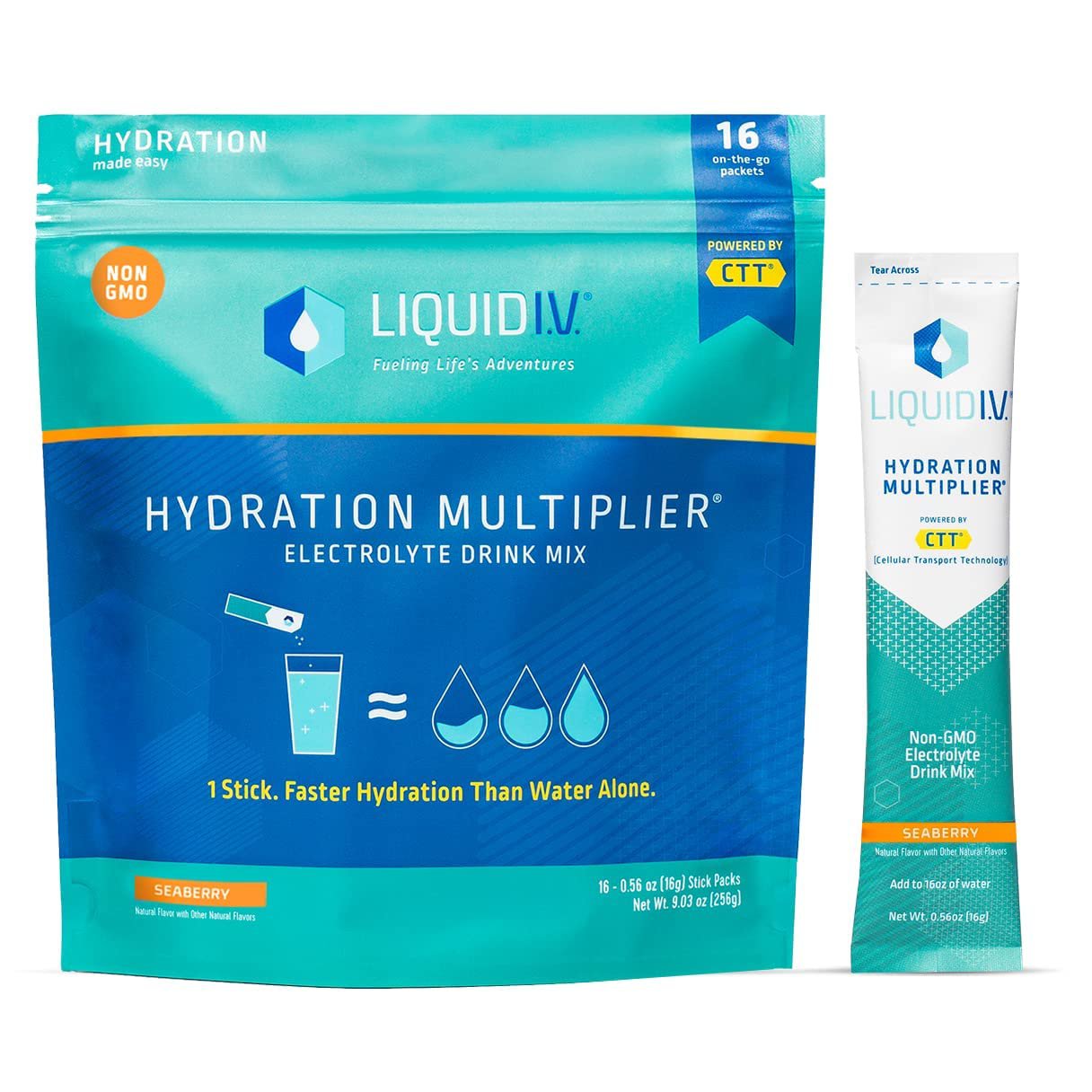 Liquid I.V. Hydration Multiplier - Seaberry - Hydration Powder Packets