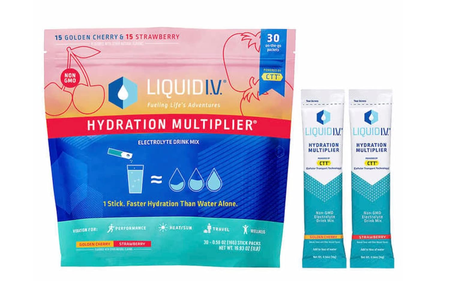 Liquid I.V. Hydration Multiplier, 30 Individual Serving Stick Packs in ...
