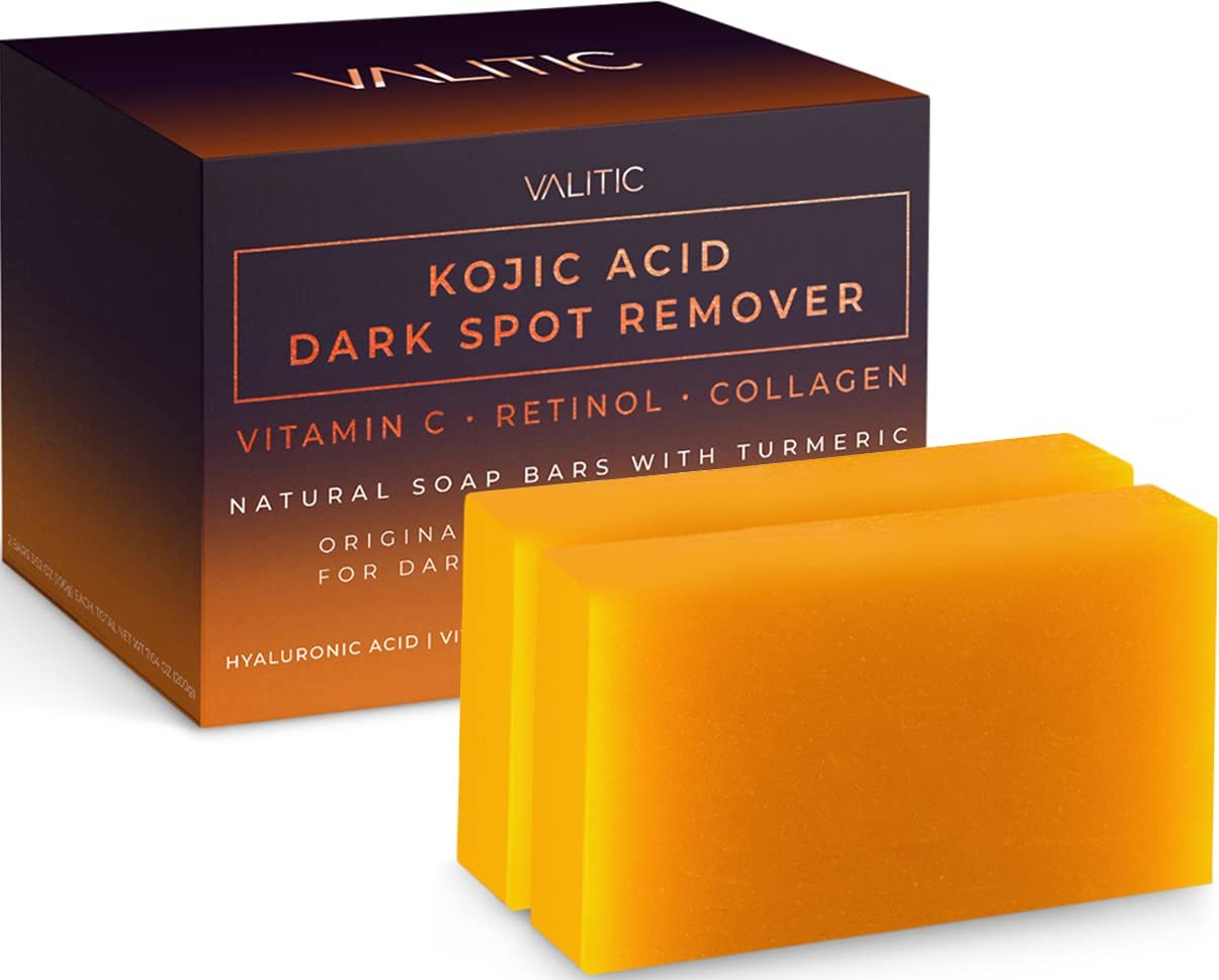 VALITIC Kojic Acid Dark Spot Remover Soap Bars with Vitamin C, Retinol