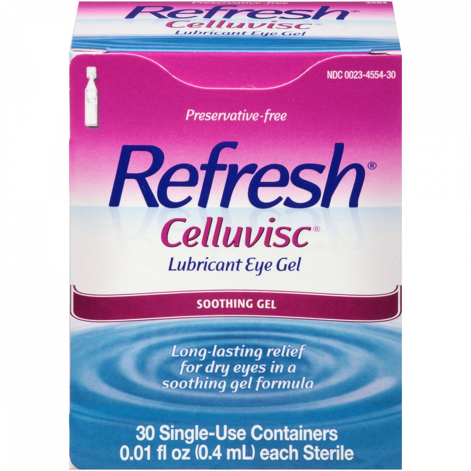 3 Pack Refresh Celluvisc Lubricant Eye Gel Single Use Containers 30 Each