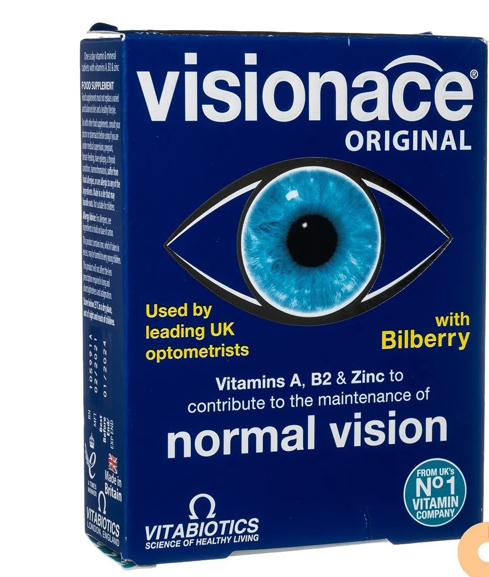 VITABIOTICS VISIONACE Original 30 Tablets Vision Health Supplement Bilberry