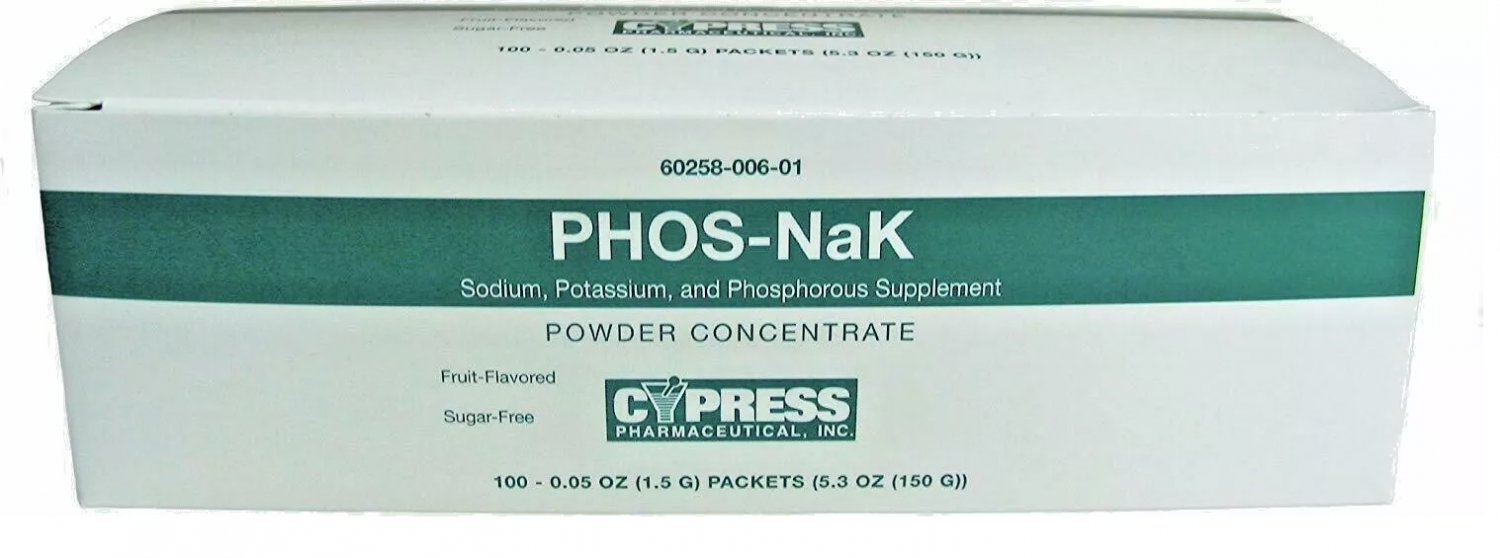 Cypress Pharmaceutical Phos Nak Fruit Flavored Powder Packets 100ct