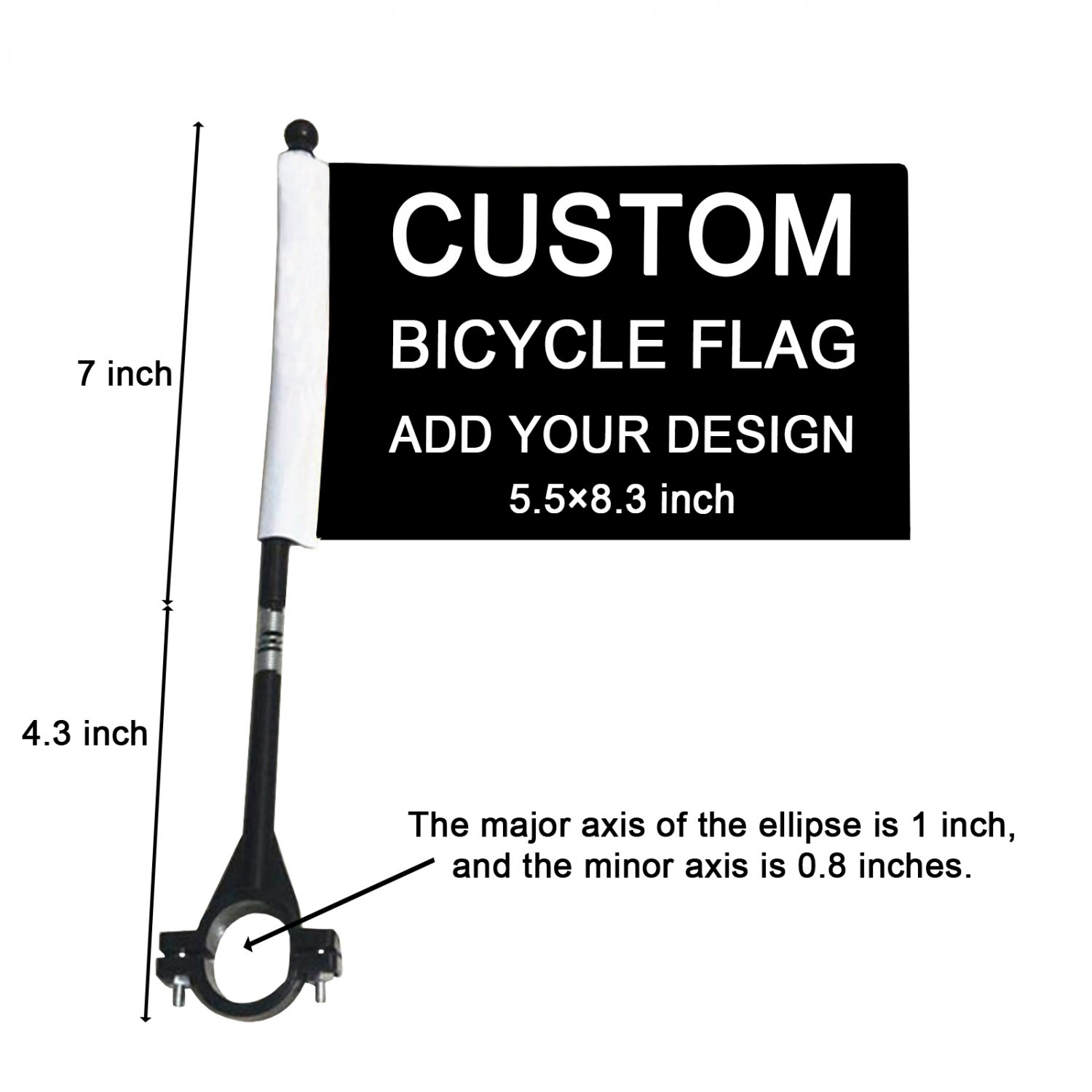 Personalized Bike Flags Custom Bicycle Flag with Bracket Mounted on ...