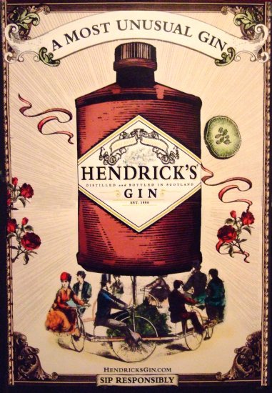 Hendrick's Gin Original AD Poster * MOST UNUSUAL GIN * Big Wheel ...