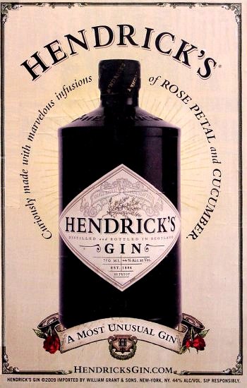 Hendrick's Gin Original AD Poster * A MOST UNUSUAL GIN * 2' x 3' NEW ...