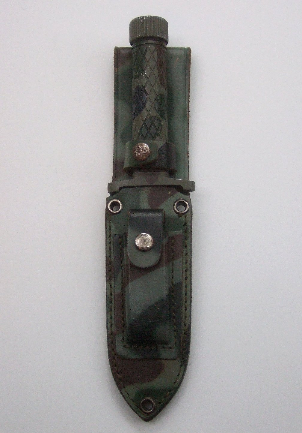 Vintage Explorer Survival Knife Hollow Handle SawBack 440C Sheath MINT