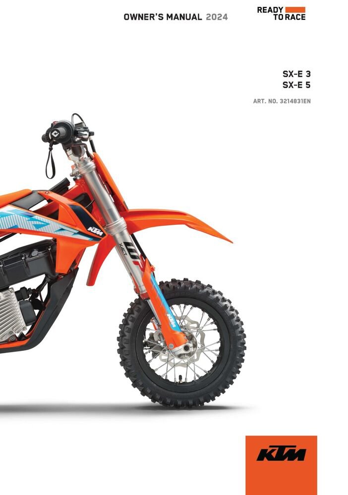 KTM Owners Manual ebook Guide 2024 SX?E 5